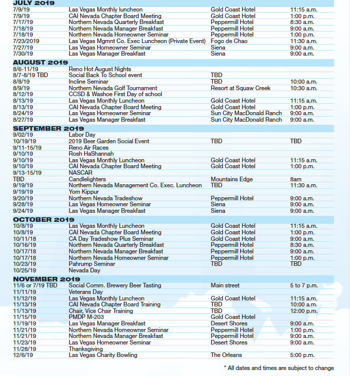 CAI Nevada Chapter - CAI NV Education and Event Calendar
